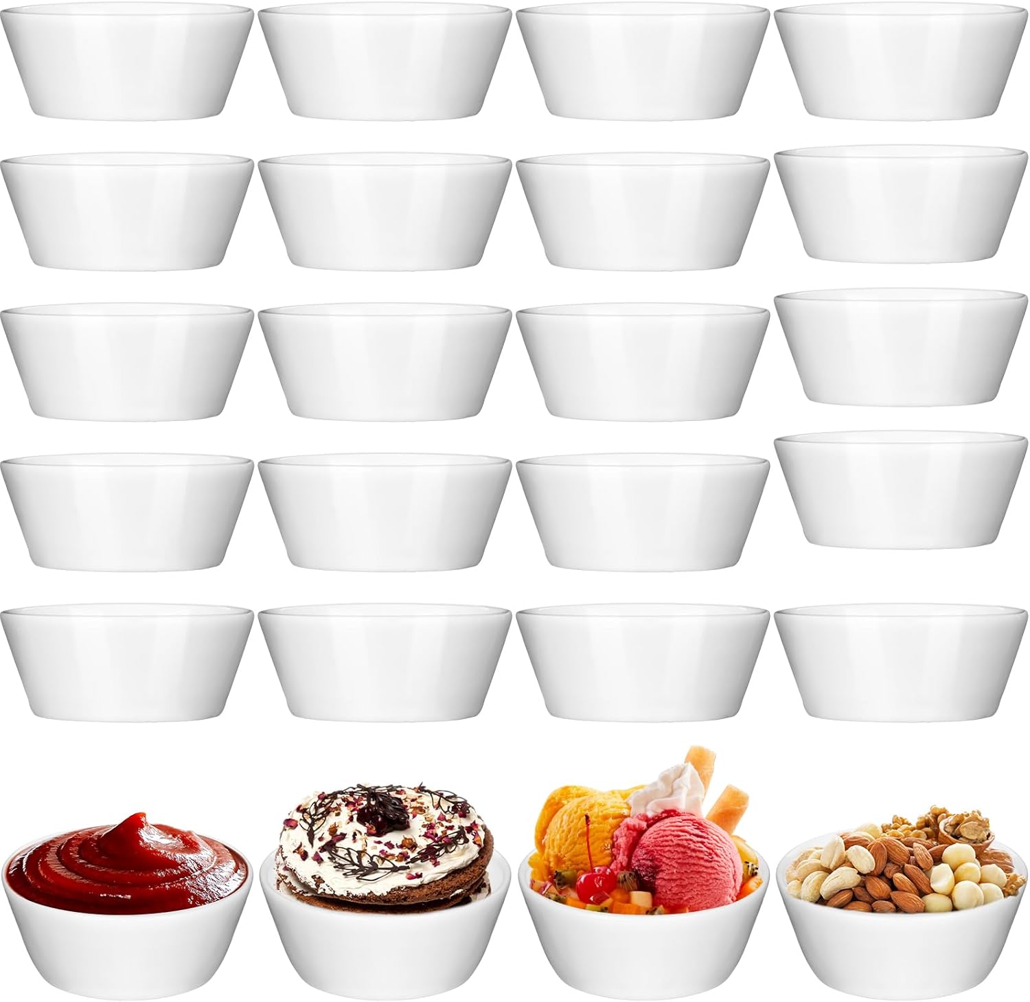 Amazon.com: Sliner Set of 24 Ceramic Souffle Dish 1.5 oz Mini Ramekins ...