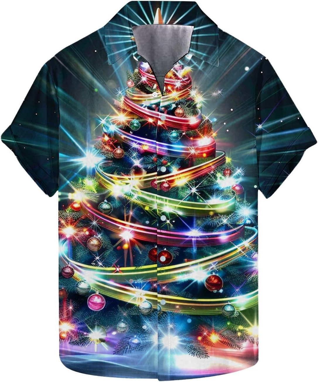 Amazon.com: Men's Christmas Shirts Funky Button Down Shirts Aloha Shirt ...