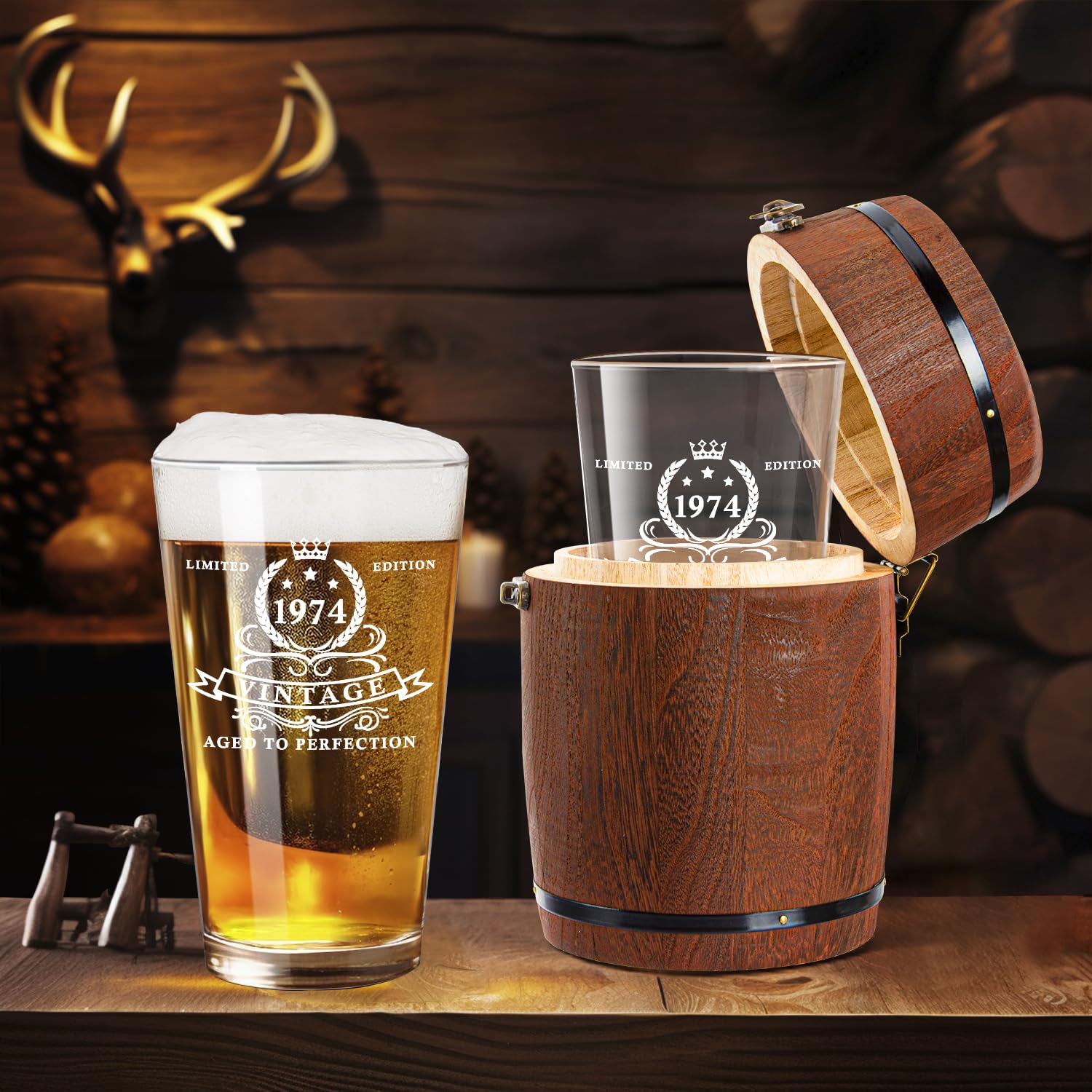 Snapklik.com : 50th Birthday Gifts For Men Women 16oz,1974 Beer Glass ...