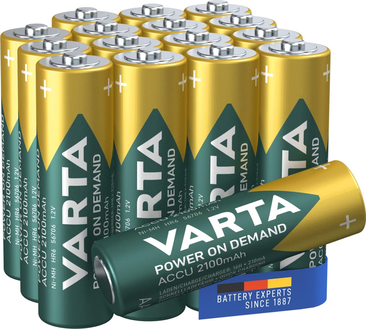 VARTA Power on Demand Ready2Use Pre-Charged AA Mignon (2100 mAh Ni-Mh ...