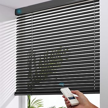 Amazon.com: ACMEART Motorized 1'' Aluminum Blinds for Window,Remote ...