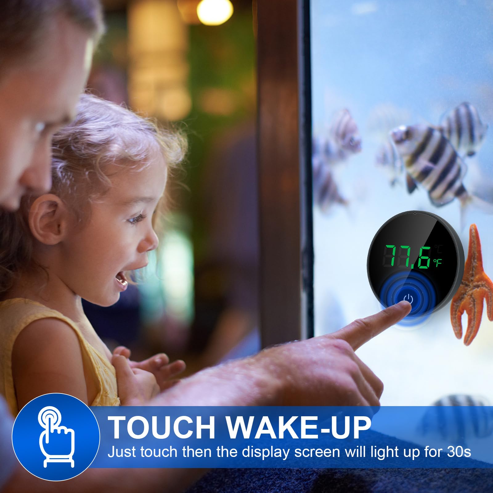 Snapklik.com : Aquarium Thermometer, 2Pack Rechargeable Fish Tank ...