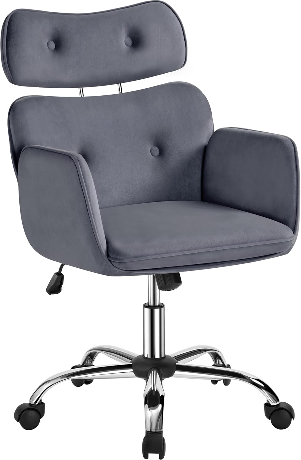 Topeakmart Modern Velvet Makeup Chair Upholstered Rolling Task Chair ...