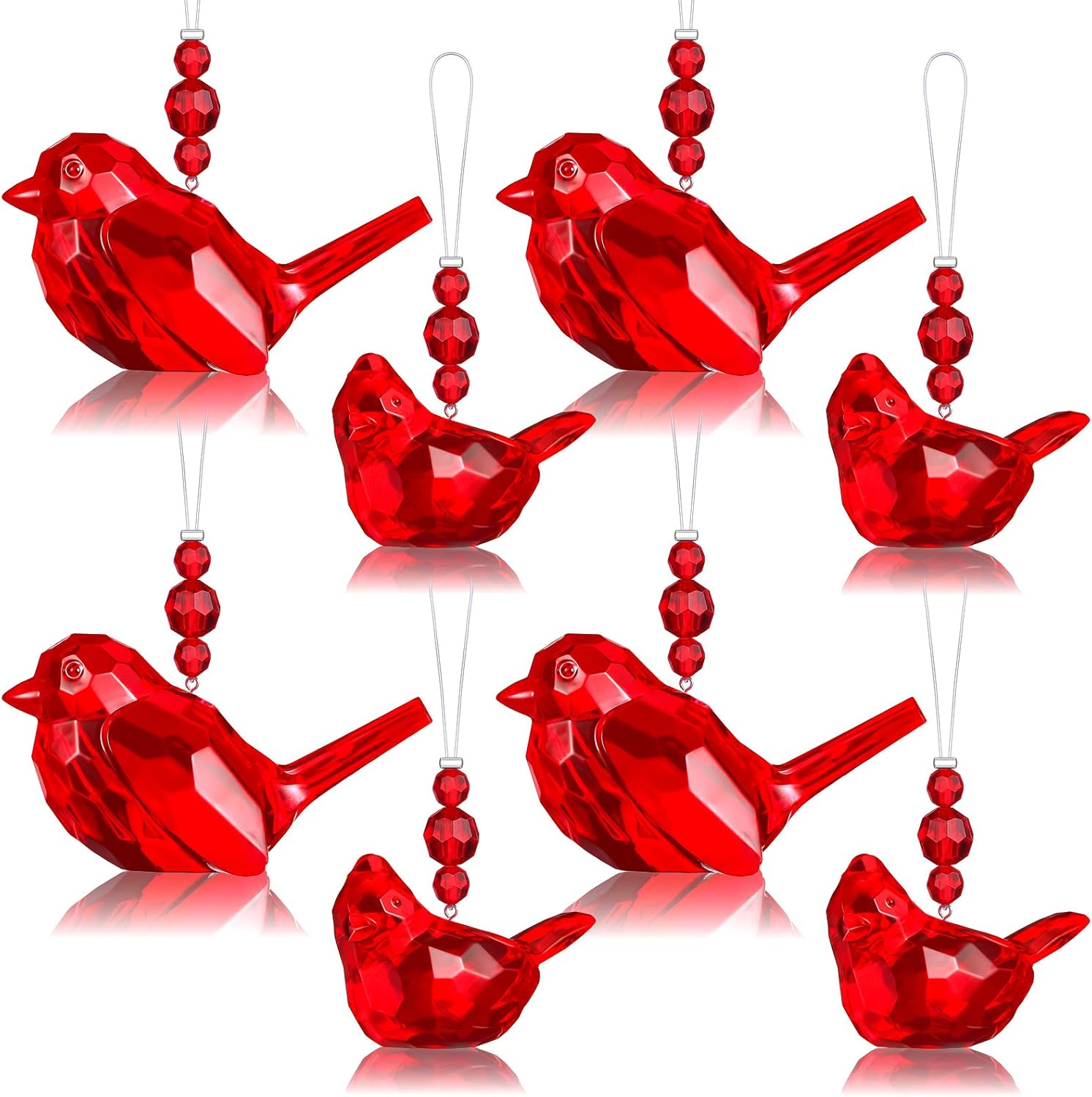 Amazon.com: Christmas Cardinal Ornaments Acrylic Red Cardinal Bird ...