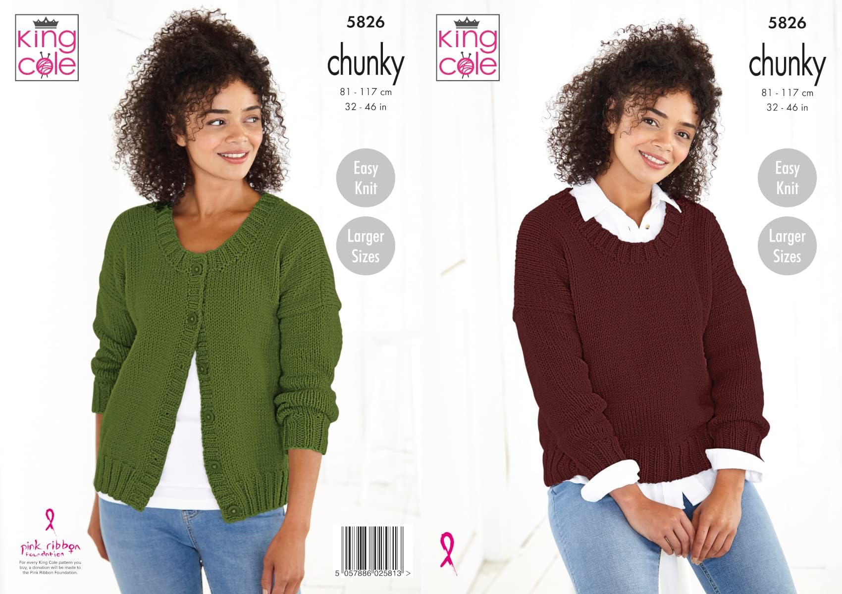 King Cole Ladies Super Chunky Knitting Pattern Easy Knit Jacket & Polo ...