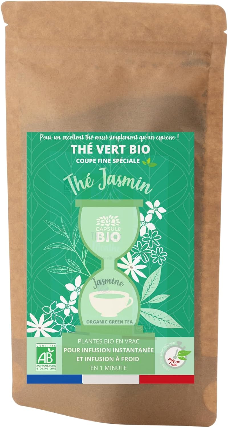 CAPSUL&BIO THÉ VERT JASMIN BIO en Vrac, 125 gr - Coupe Fine Infusion ...