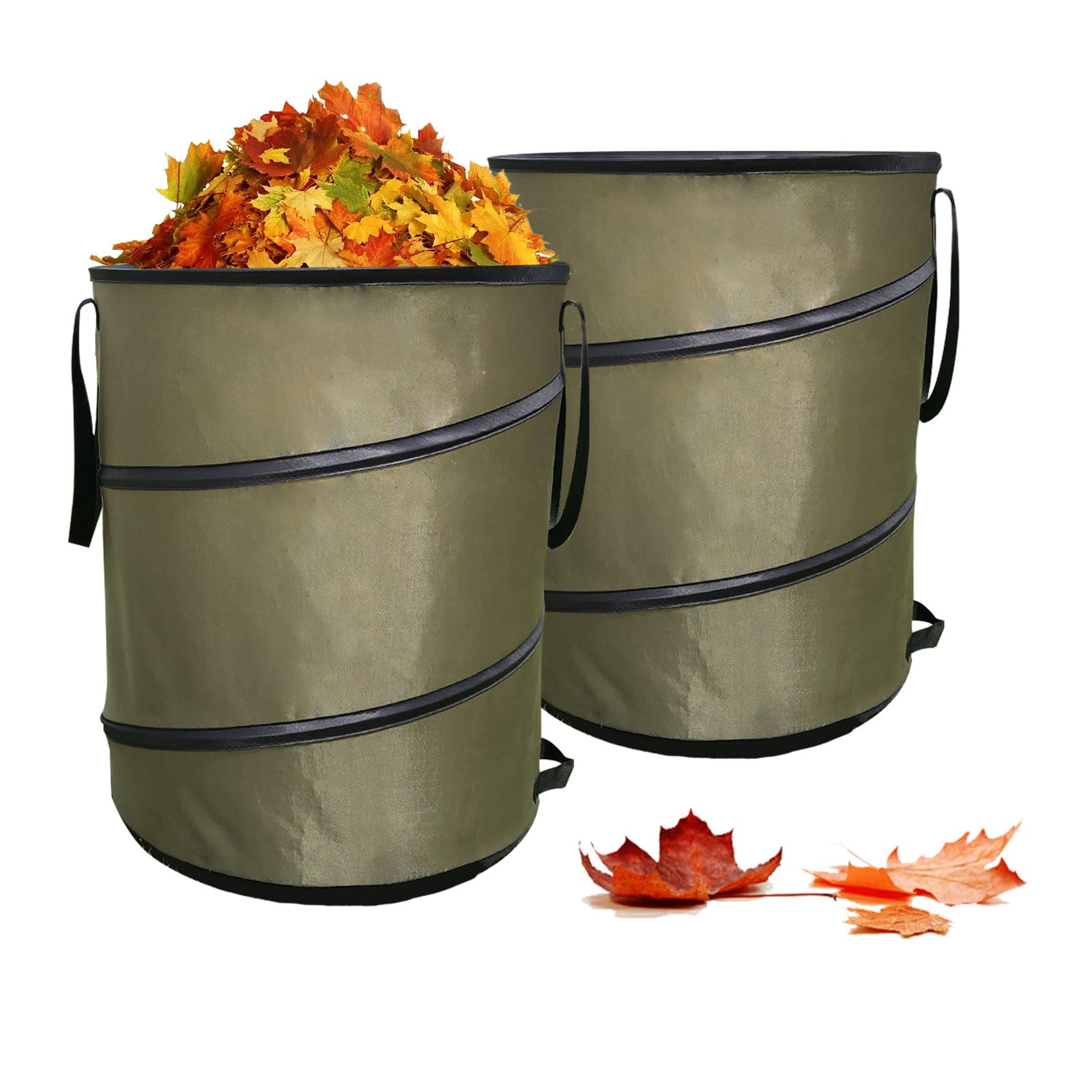 Poubelle Camping - 25 Gallon Pop-Up Yard Waste Container With Heavy ...