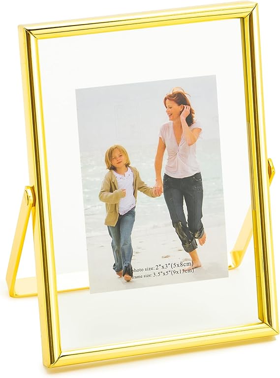 Amazon.com - Calculs Gold Floating Frame Vertical Shelf Picture Frame ...