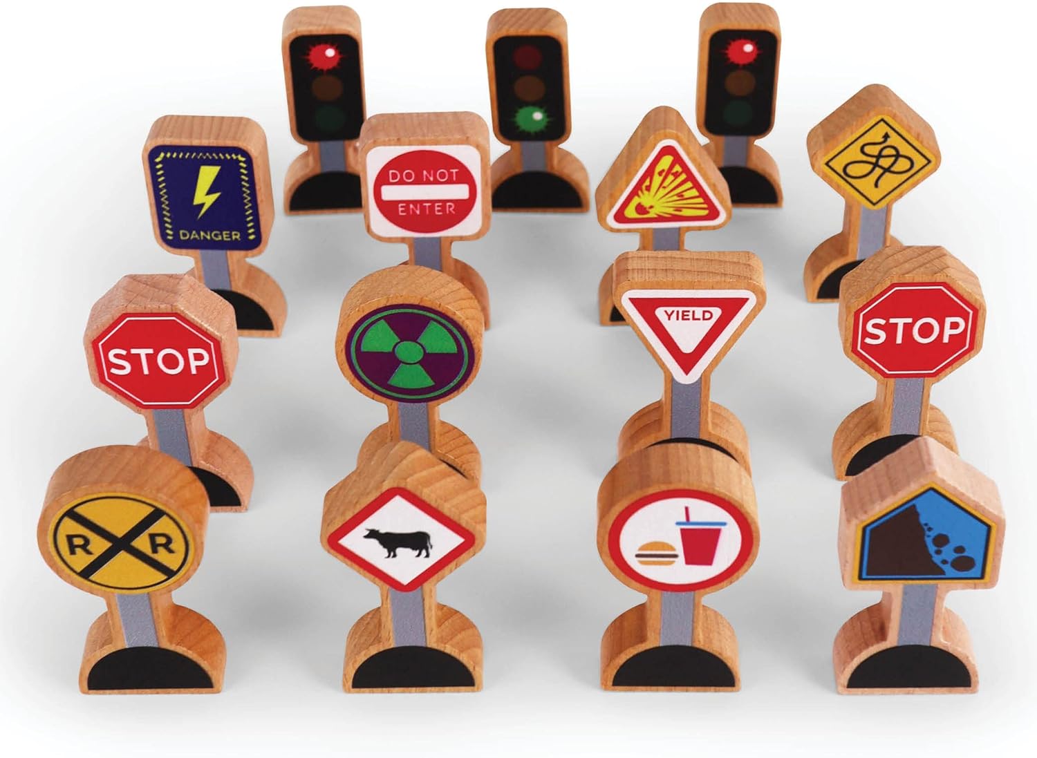 Amazon.com: Zany Traffic Signs - 15 Pieces - Wooden Street Signs for ...
