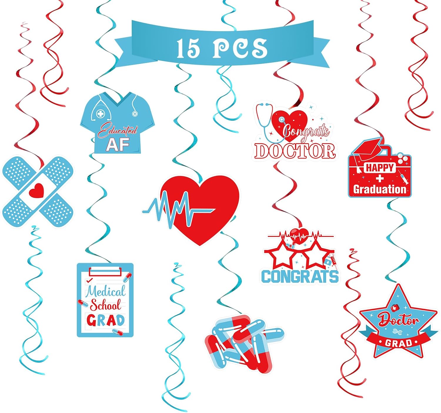 Amazon.com: Congrats Doctor Hanging Swirls Streamers, Foil Ceiling ...