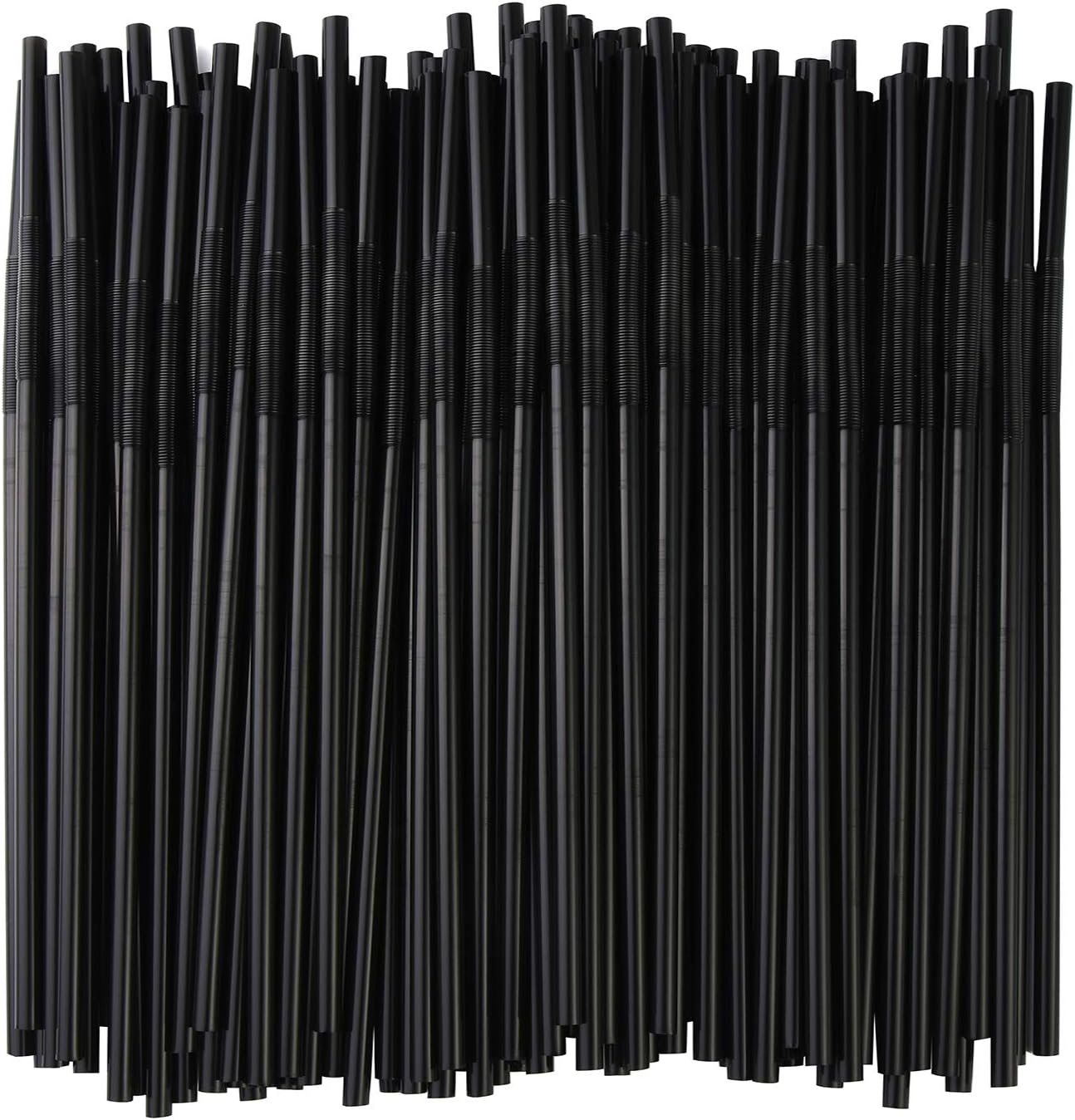 Amazon.com: ALINK 200 PCS Flexible Black Plastic Drinking Straws, 10.3 ...