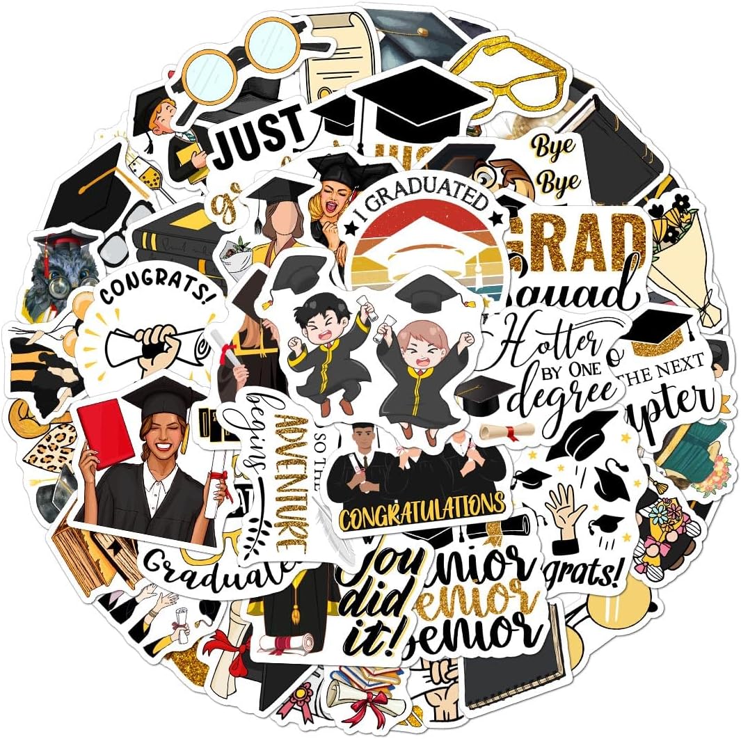 Amazon.com: Pack 50 Pcs Graduation Stickers for Water Bottles ...