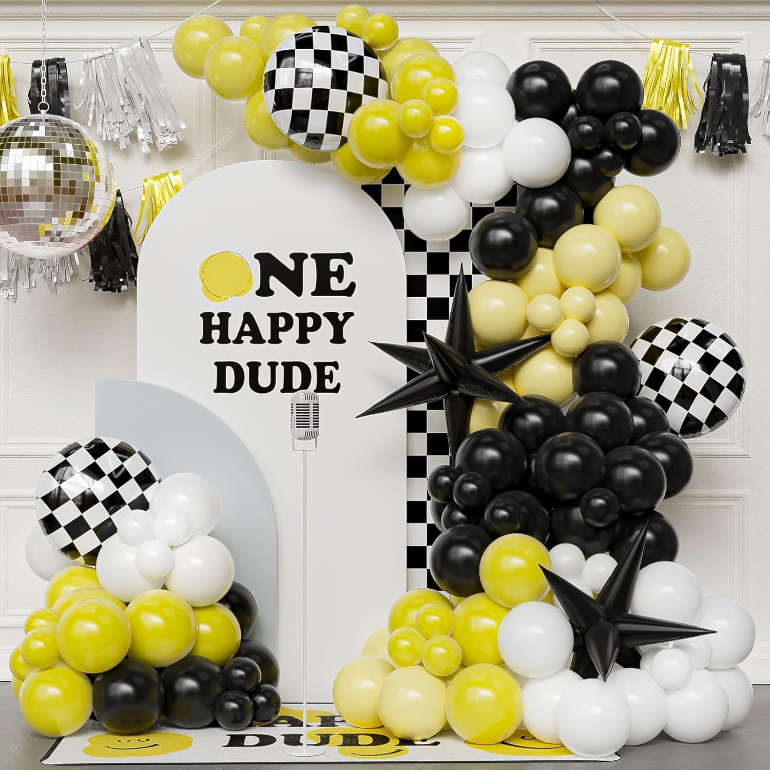 Amazon.com: Enanal One Happy Dude Balloon Garland Arch Kit, 148pcs ...