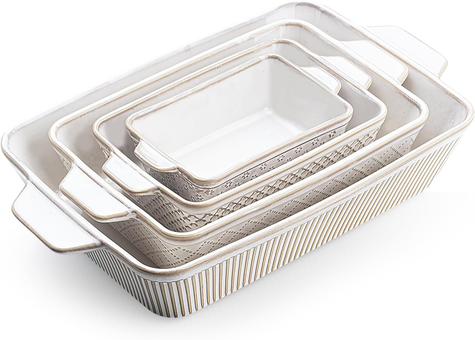 Amazon.com: getstar Ceramic Bakeware Sets of 4, Casserole Dishes for ...