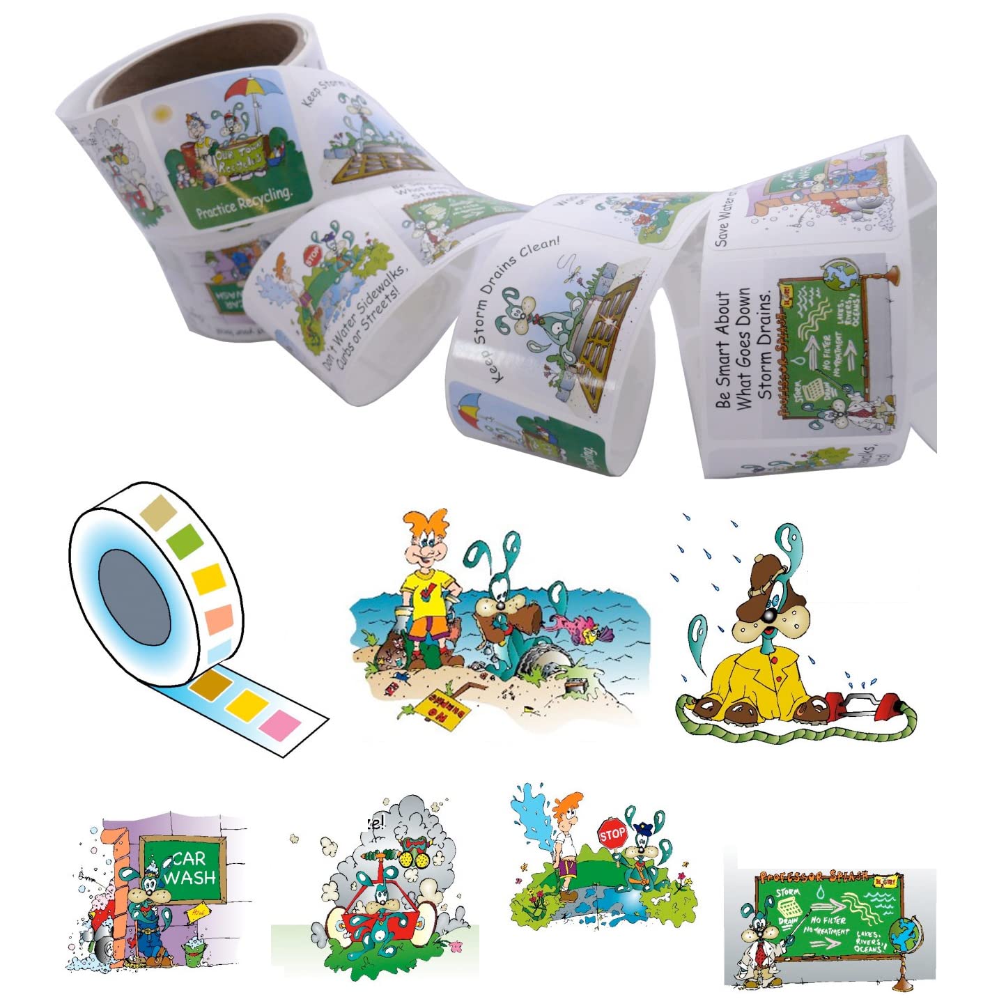 Amazon.com: Outdoor Roll of Water Dog Conservation Stickers Set of 9 ...