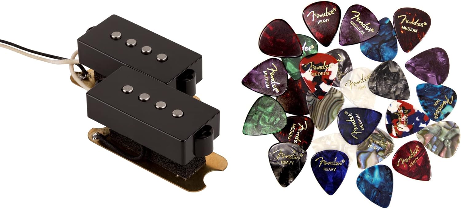 Amazon.com: Fender Original Precision Bass Pickups Bundle with Picks ...