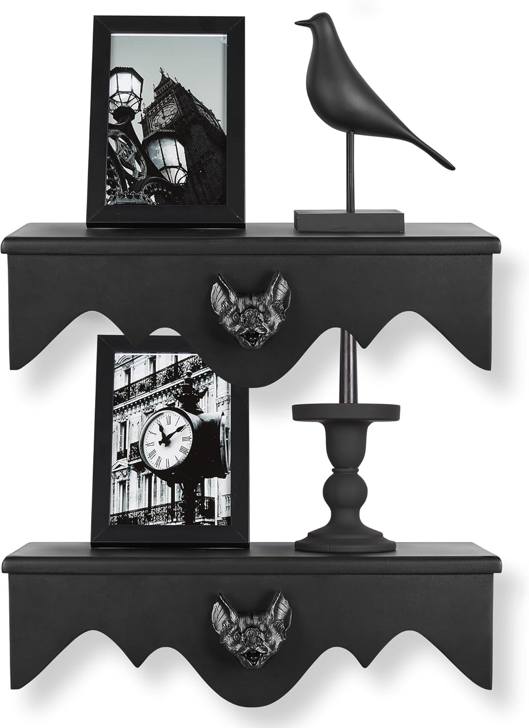 Amazon.com: Gothvanity Bat Floating Shelf Set of 2, Black Flying Bat ...