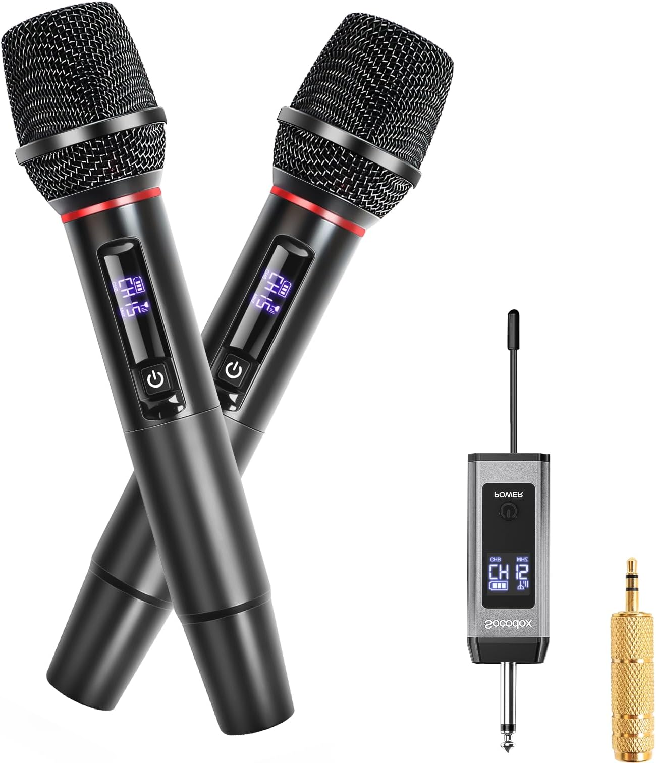 Amazon.com: socodox Wireless Microphones for Karaoke, UHF Metal ...