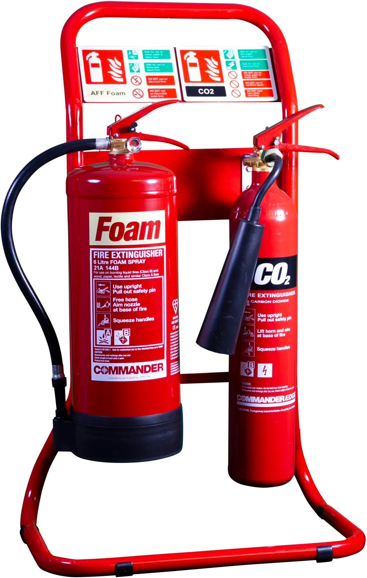 Compact Double Fire Extinguisher Trolley - FireShield : Amazon.co.uk ...