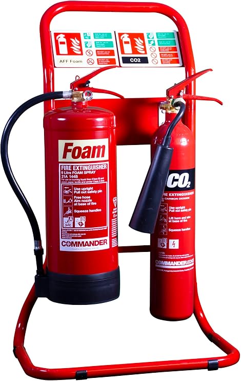 Contempo Tubular Fire Extinguisher Stand (Double) - FireShield (Red ...