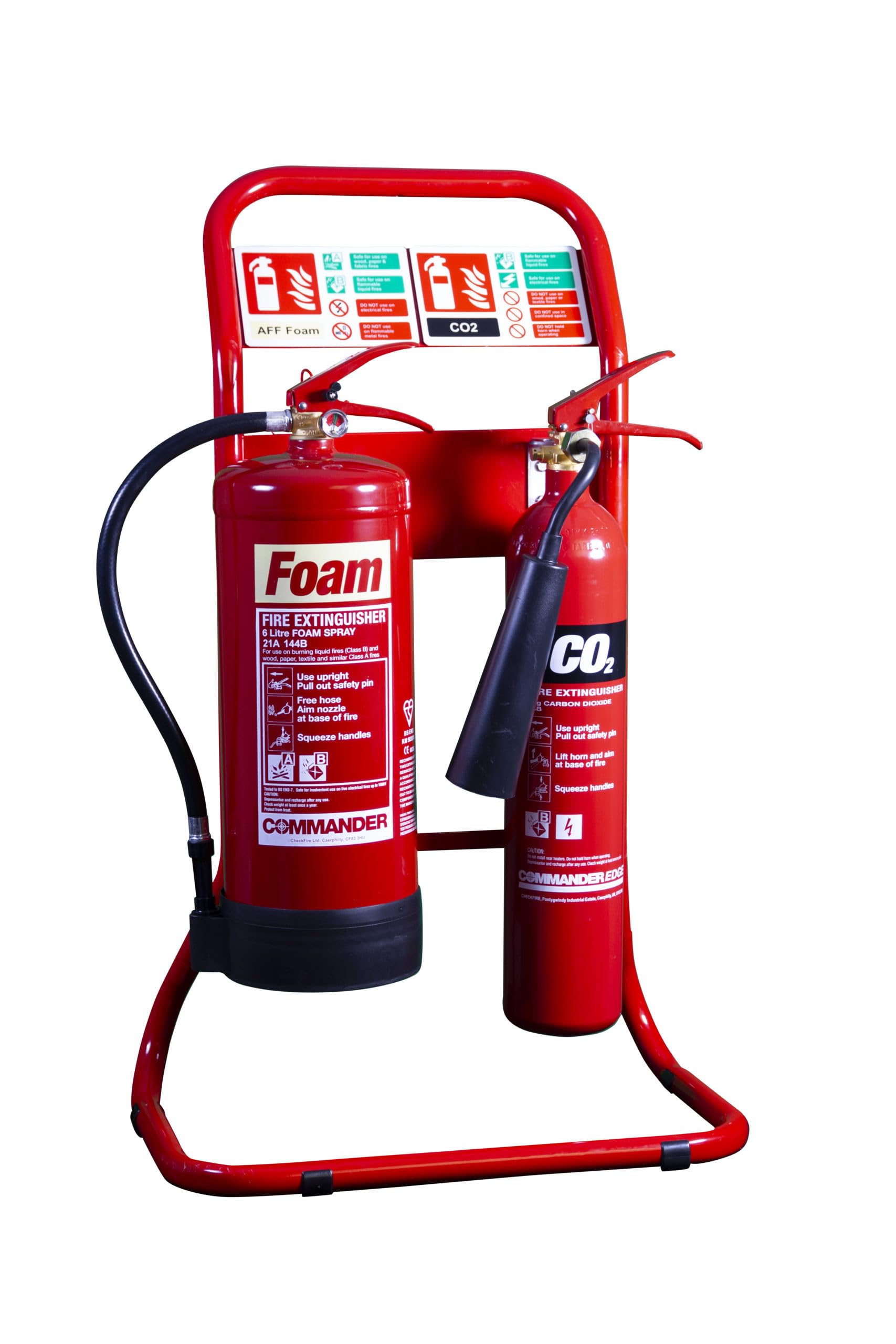 Contempo Tubular Fire Extinguisher Stand (Double) - FireShield (Red ...