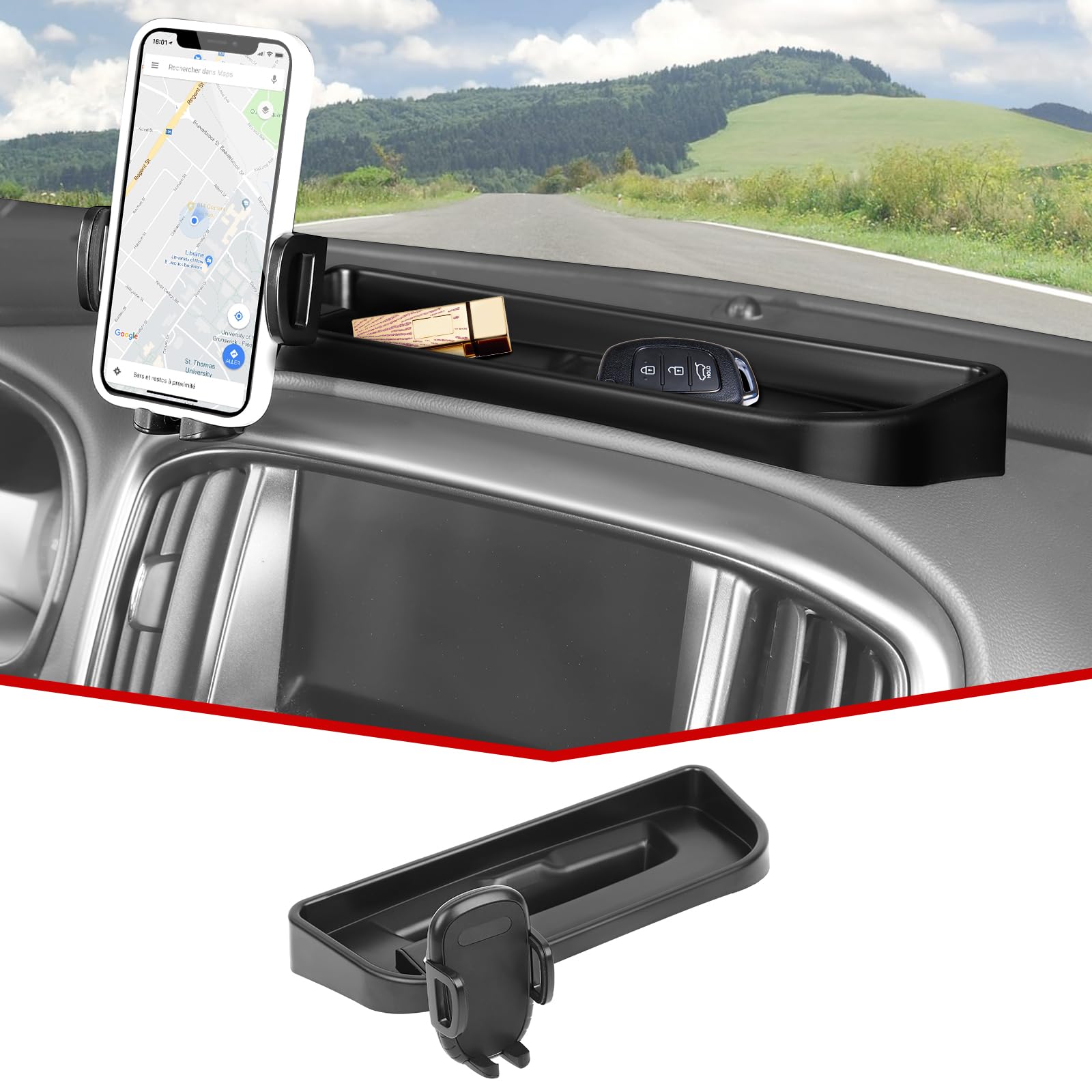 Amazon.com: JeCar Dash Phone Holder Dashboard Cellphone Clamp Upgrade ...