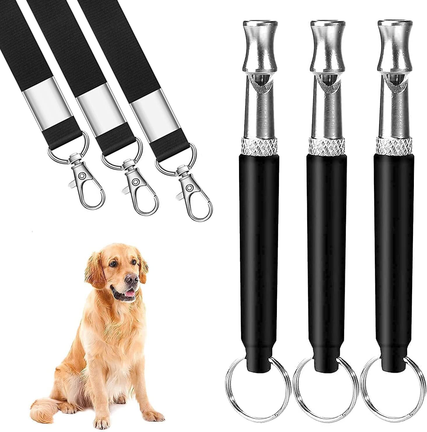 Dog Whistle,3Pcs Ultrasonic Dog Whistle for Dogs to Recall Training ...