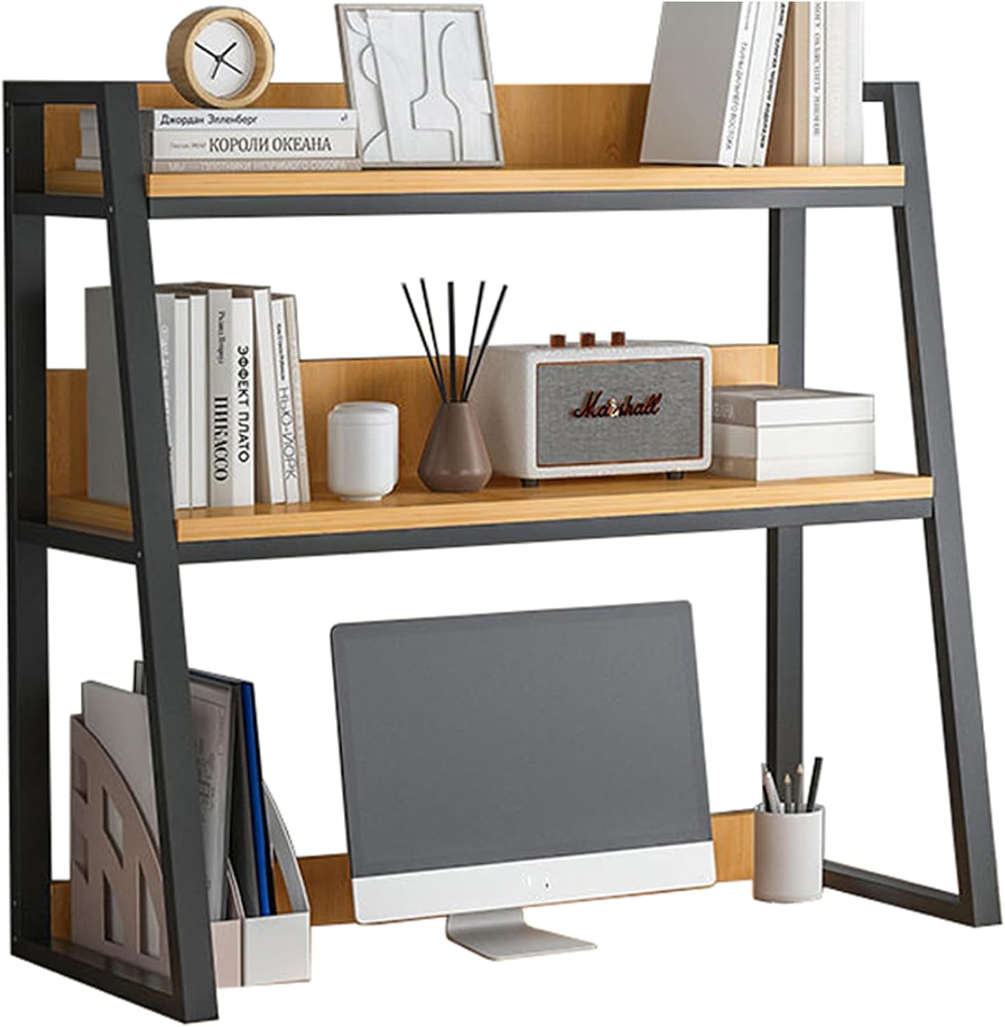 Amazon.com: TQQEMFXM Desktop Shelf Organizer Computer Storage Rack ...