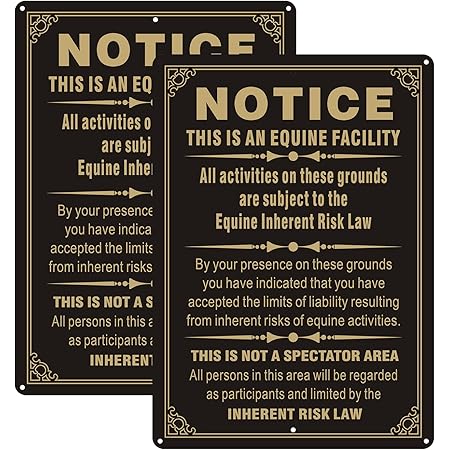 Amazon.com: Ohio Equine Sign Activity Liability Warning Statute Horse ...