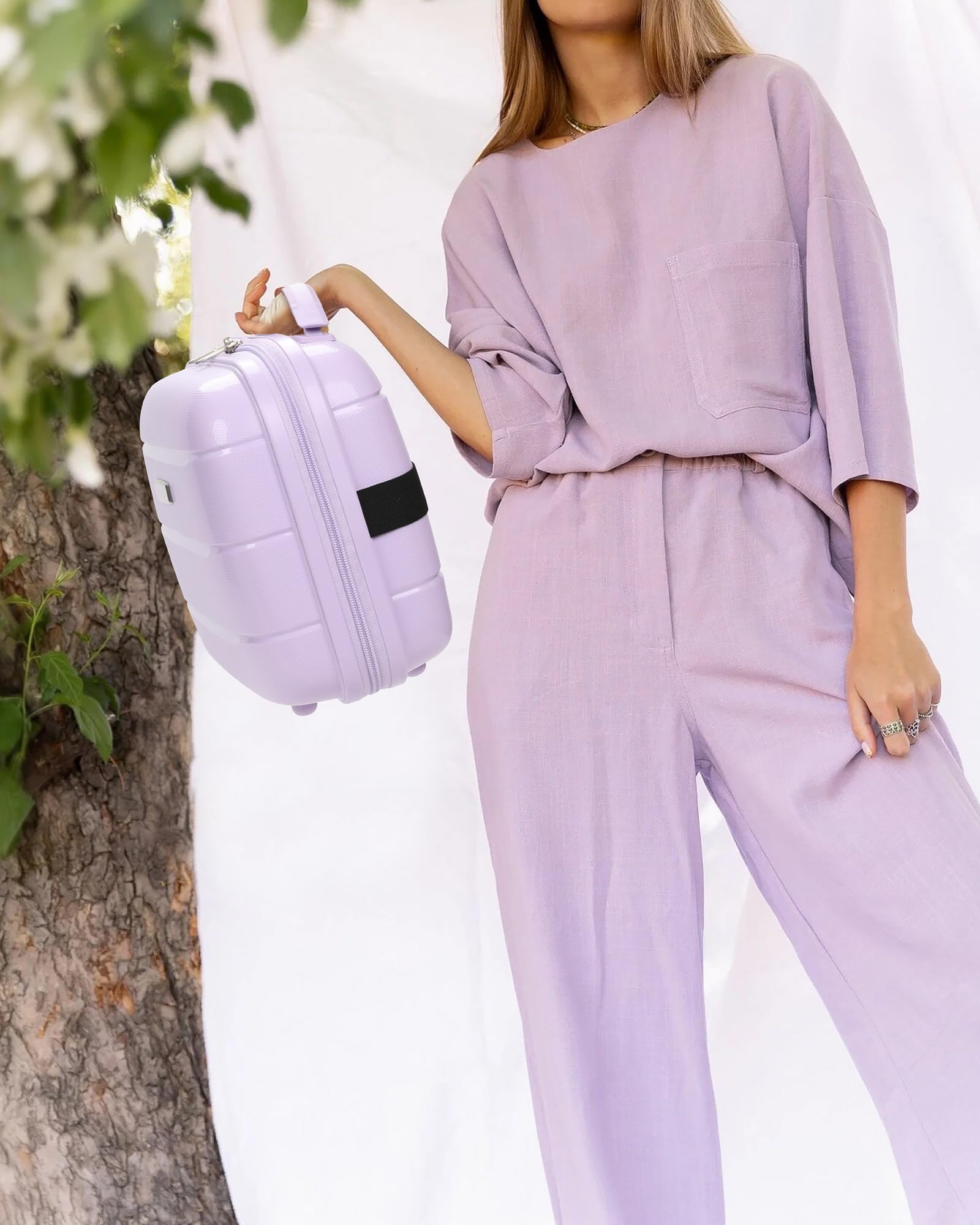 LUGGEX Purple Underseat Carry on Luggage Airline Approved - Hard 14 ...