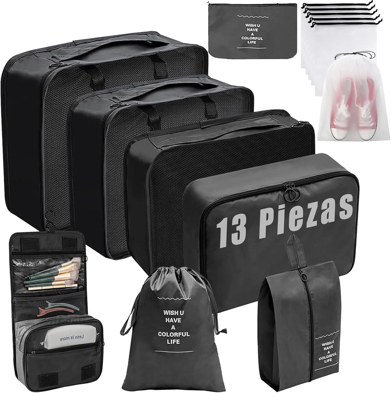 CAYRAM 13 Piezas Traje de Viaje,Organizador de Viaje,Maletero,Traje de ...