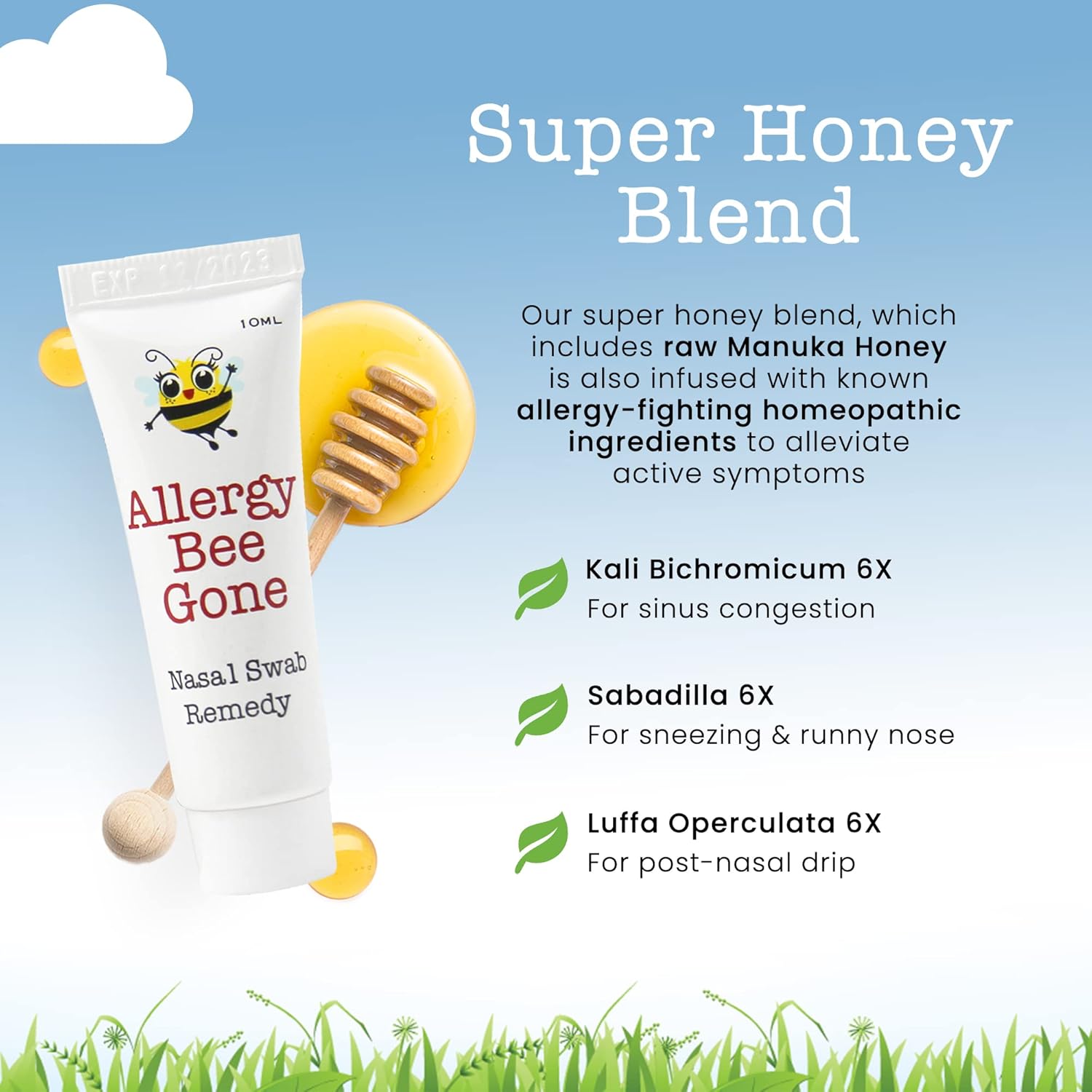 Buy Allergy Bee Gone Natural Nasal Swab Remedy for Seasonal Allergies w/Manuka Honey - Allergy ...
