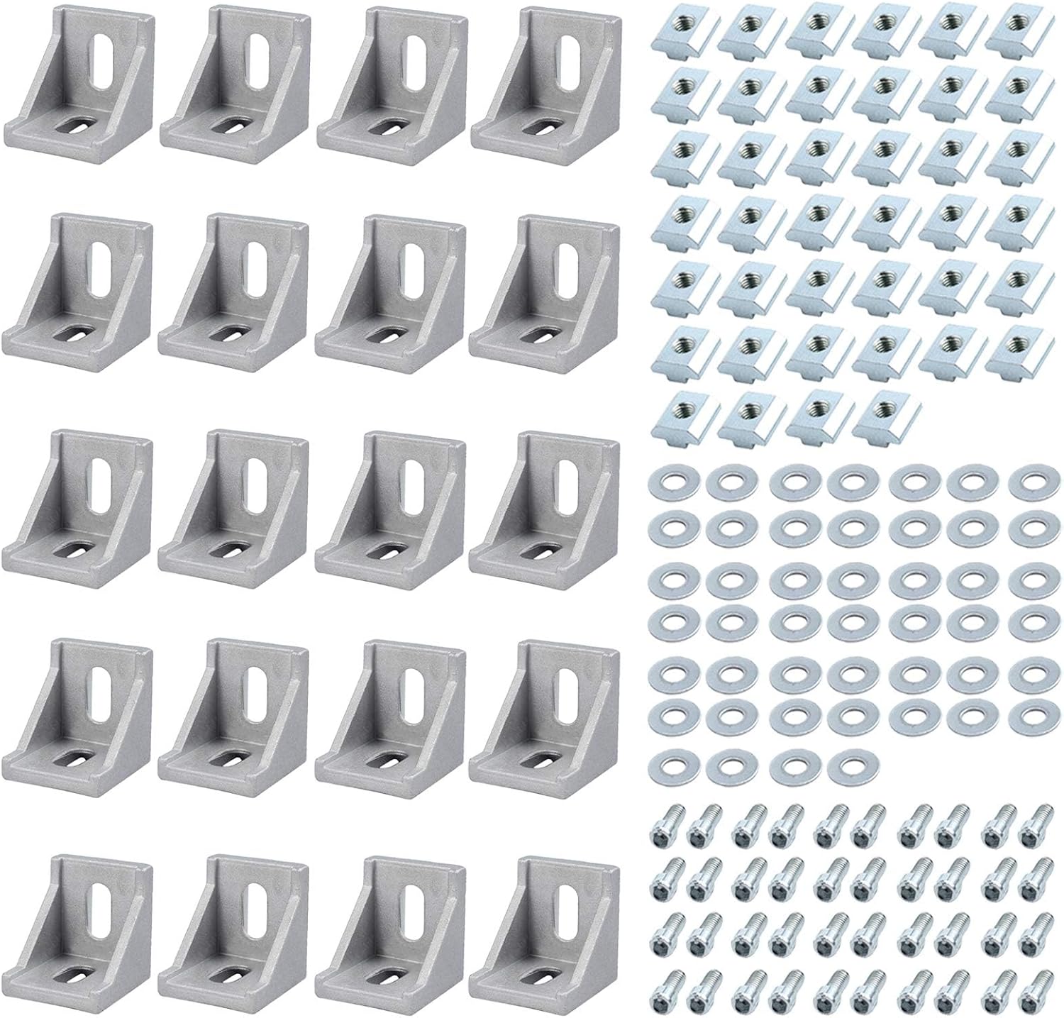 EYPINS 20 Pcs 4040 Aluminum Angle Mounting Brackets, 90 Degree Corner ...