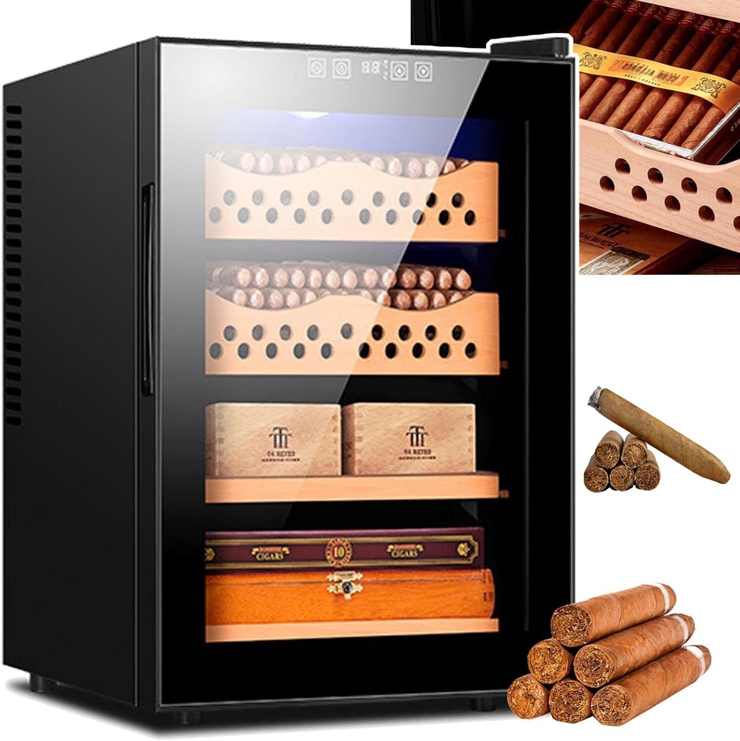 Amazon.com: 300 Capacity Electric Cigar Humidors - Temperature Control ...