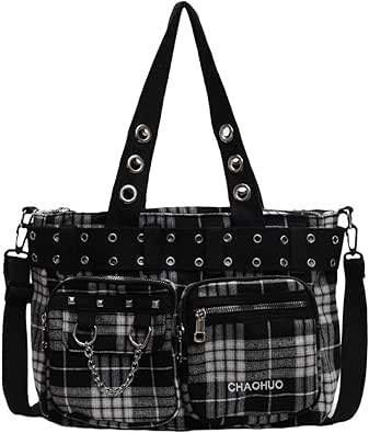 Goth Punk Messenger Bag, Emo Gothic Shoulder Bag, Steampunk Crossbody ...