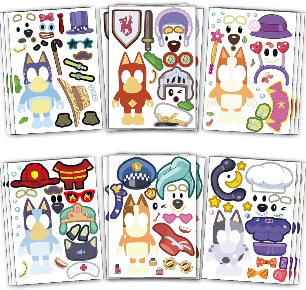 Amazon.com: 18 Piece Make a face Stickers Pack,Make Your Own Stickers ...