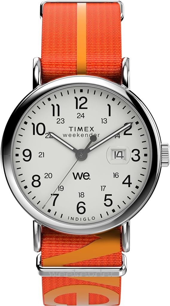 Amazon.com: Timex Men's Weekender 40mm Watch - Orange Strap White Dial ...