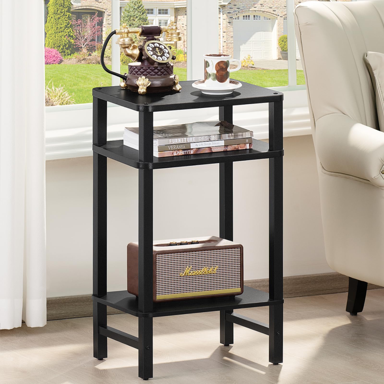 Amazon.com: The Lakeside Collection Side Storage Table-Black : Home ...