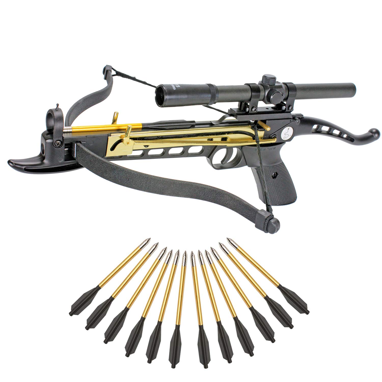 Buy Pistol Crossbow Self-Cocking 80 LBS with Hunting , and a Total of ...