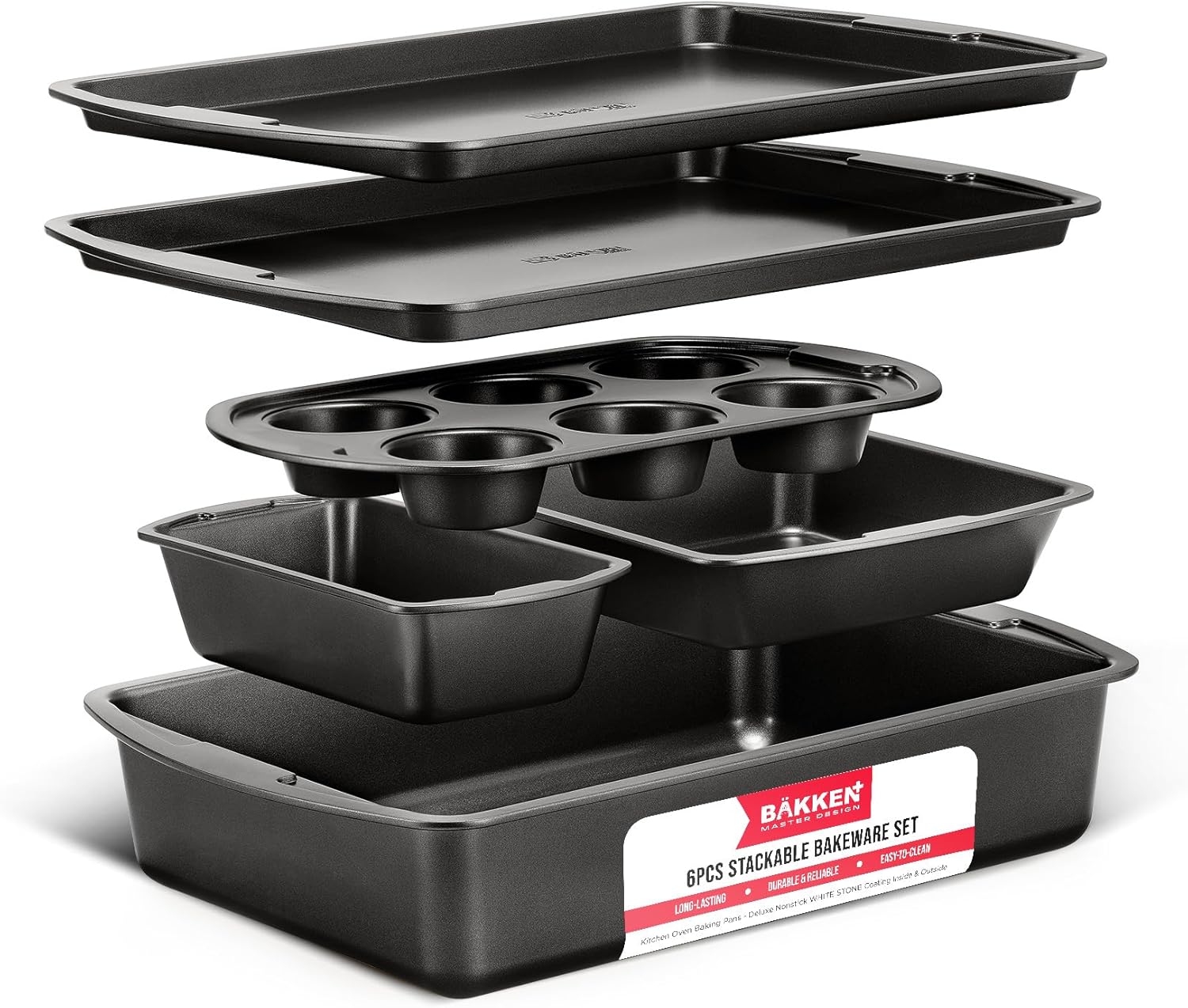 Amazon.com: Bakken Swiss - Bakeware Set – 6 Piece – Stackable, Deluxe ...