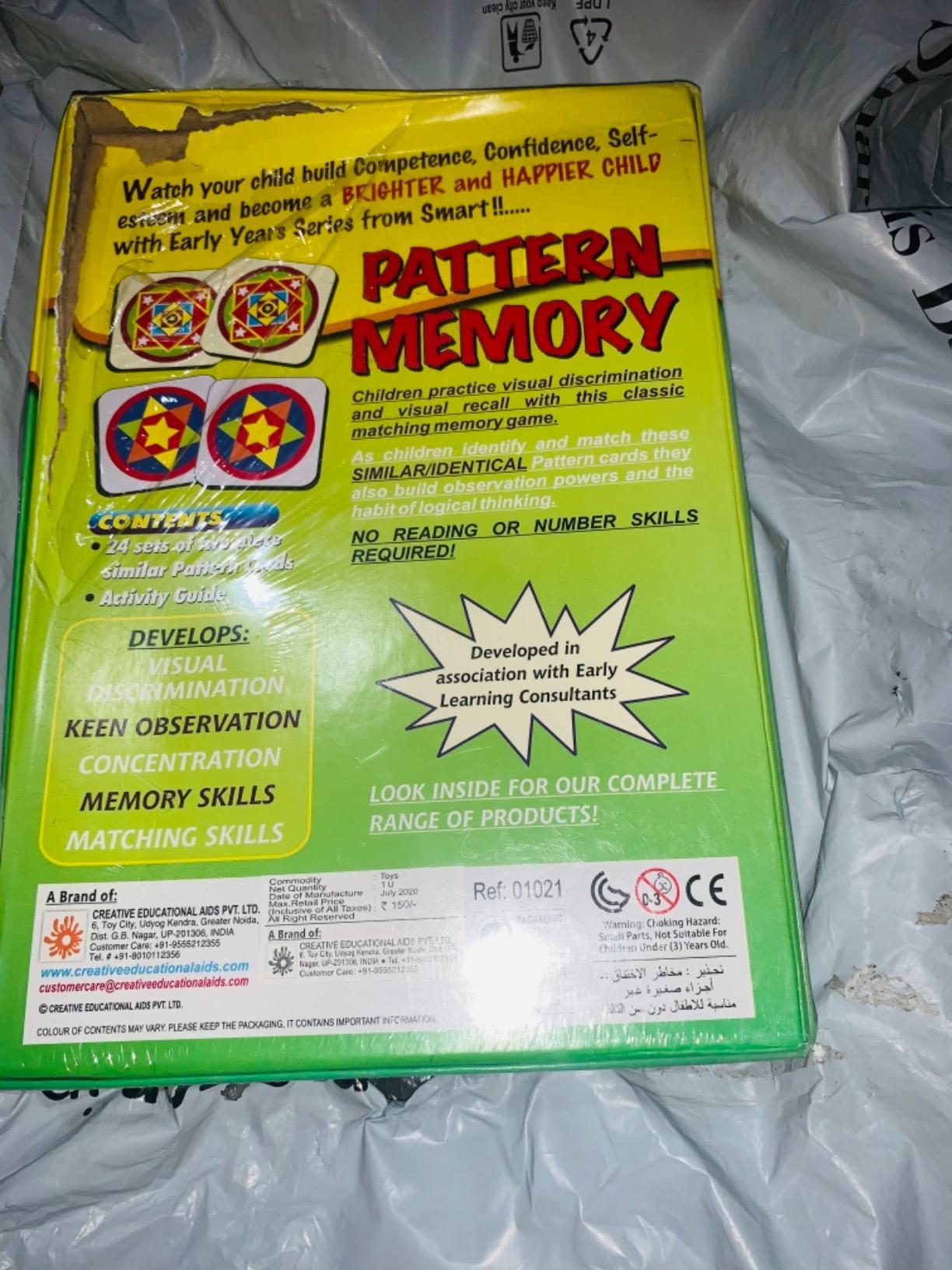 Buy Smart Pattern Memory Educational Games & Puzzle (Multicolour) pack ...