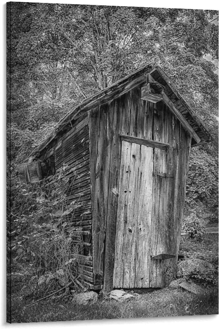 Amazon.com: Posters & Prints Black And White Wall Art Outhouse on A ...