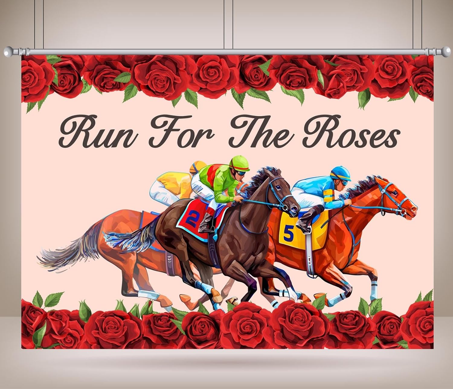 Amazon.com : Loccor 8x6ft Fabric Run for The Roses Backdrop Horse ...