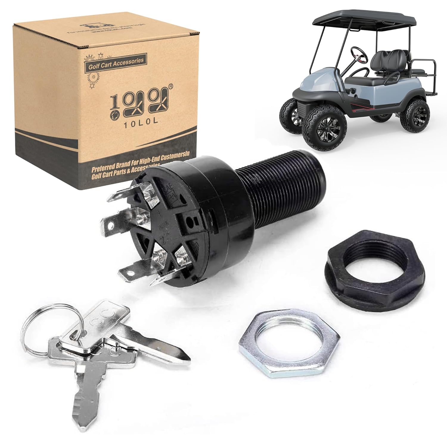 Amazon.com: 10L0L Golf Cart Starter Ignition Key Switch for Club Car ...