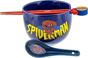 Amazon.com: Culture Fly Spider-Man Retro Art Ramen Bowl Bundle : Home ...