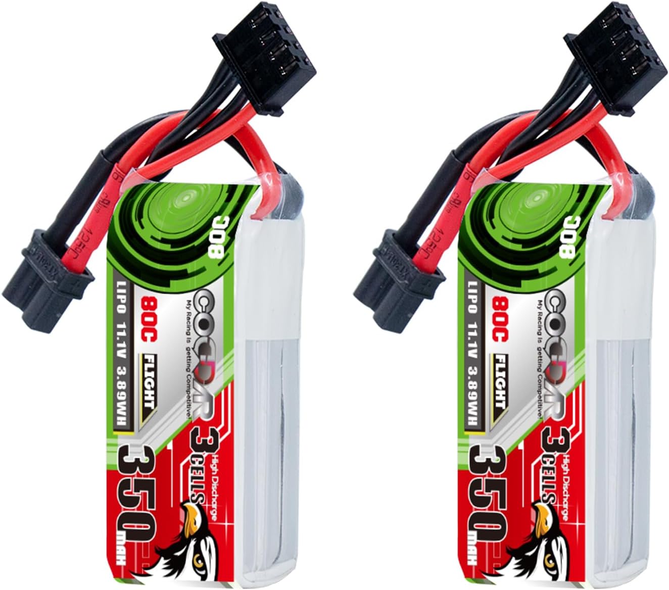 Amazon.com: CODDAR 2 Packs 350mAh 3S LiPo 11.1V 80C LiPo Battery with ...