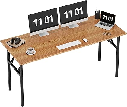 Amazon.com: Need Computer Desk Office Desk 62 inches Folding Table with ...