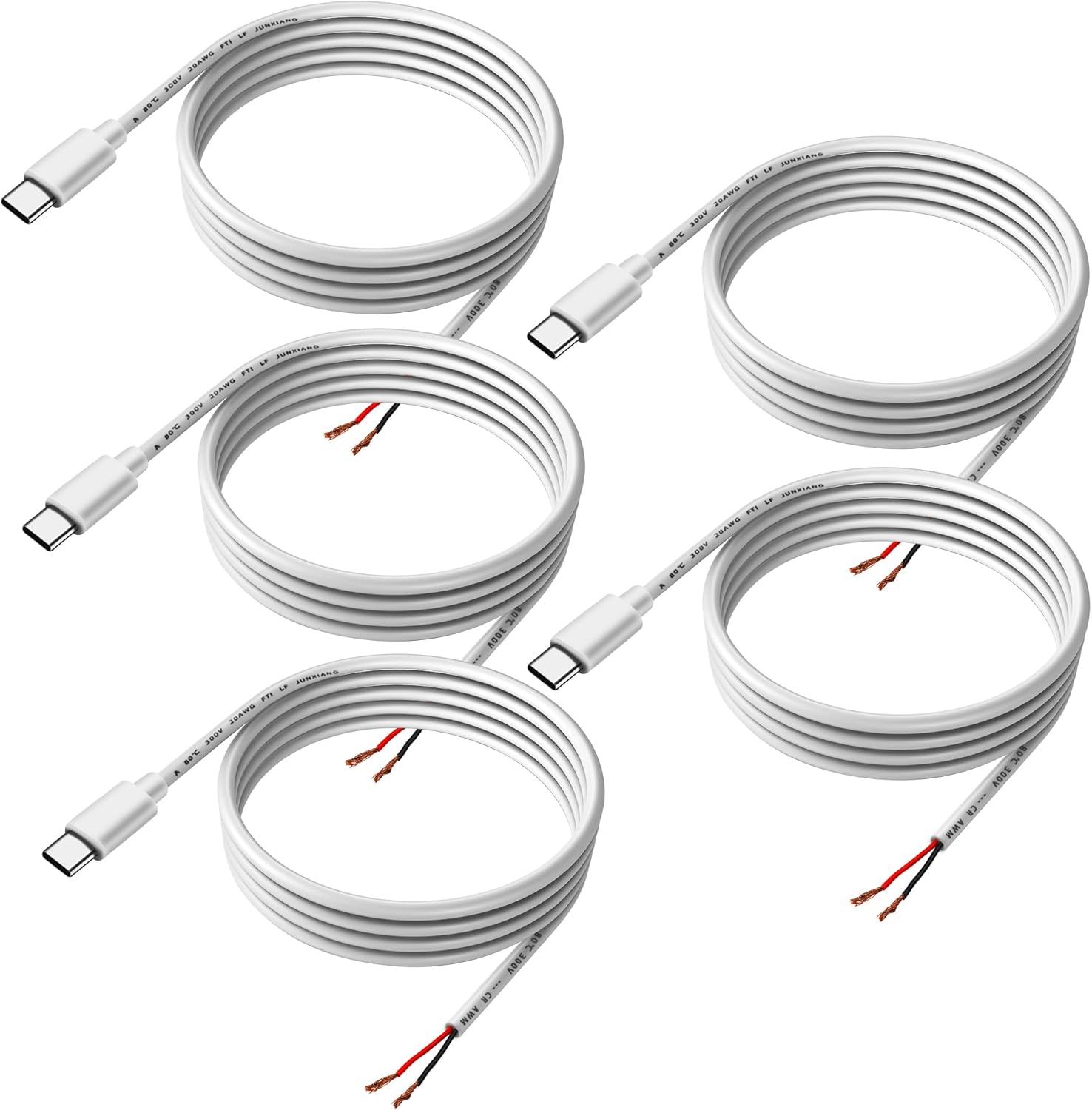 Amazon.com: MEIRIYFA USB Type-C Pigtail Power Cable Cord Type C Male 2 ...