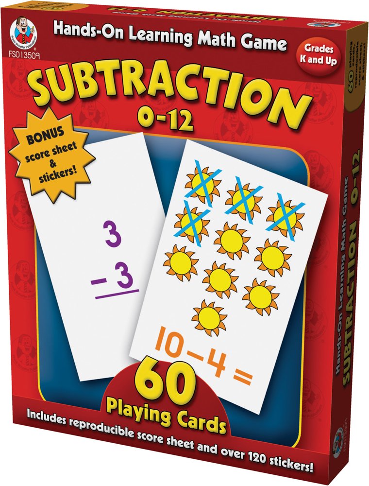 Hands-On Learning Subtraction 0-12 Card Game : Frank Schaffer ...