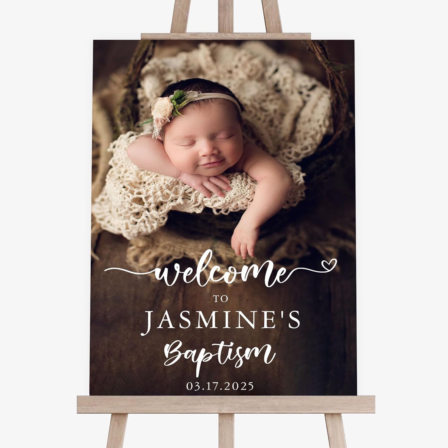 Amazon.com : Personalized Baptism Welcome Sign with Photo, Welcome ...